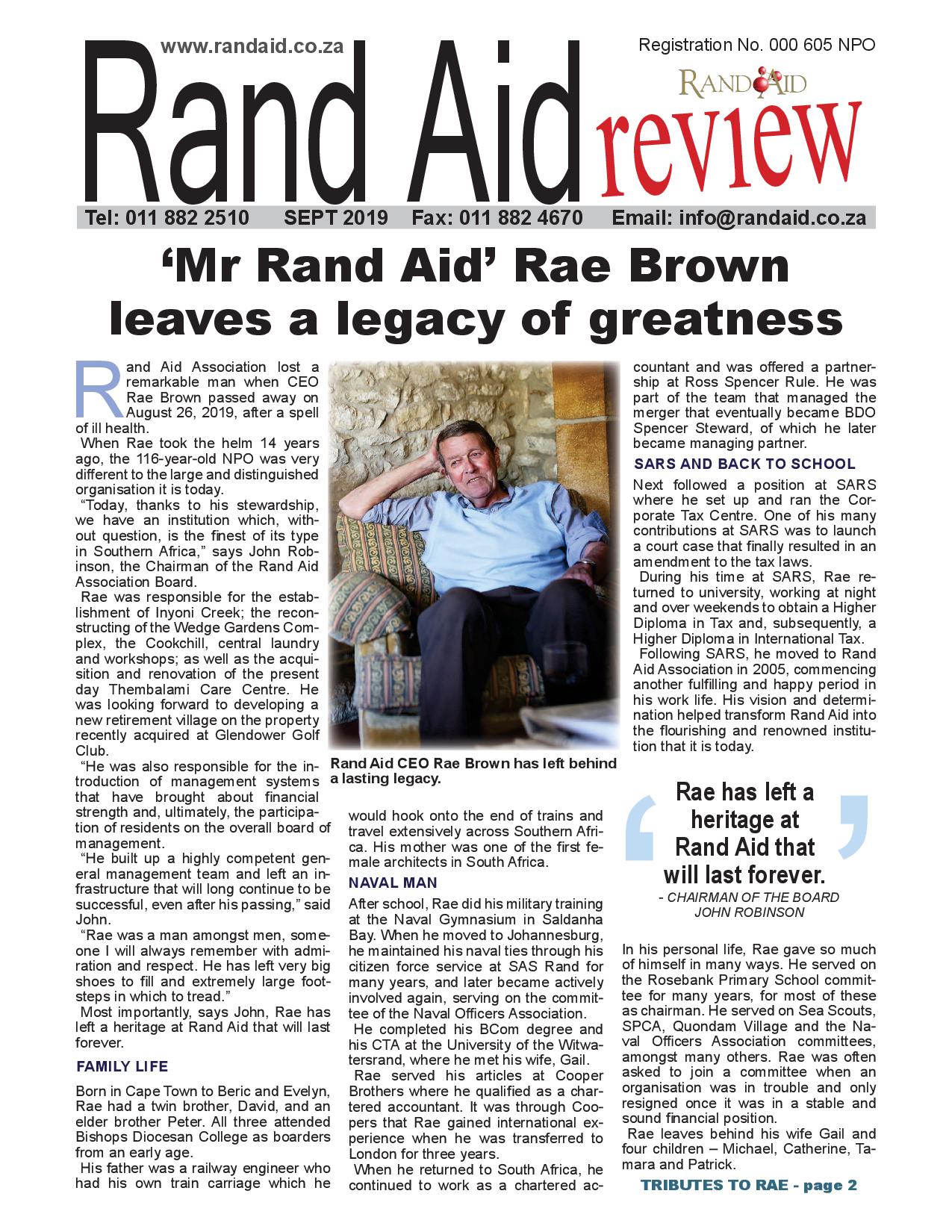 Rand Aid Review: Third 2019 – Rand Aid Association