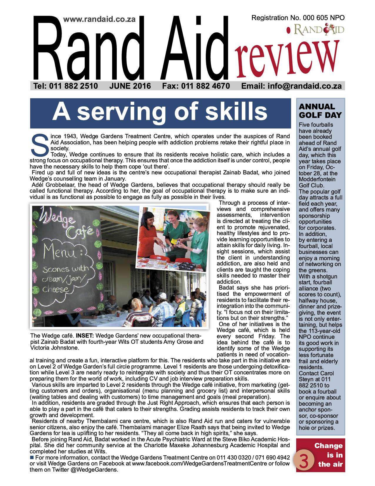 Rand Aid Review: Second 2016 – Rand Aid Association